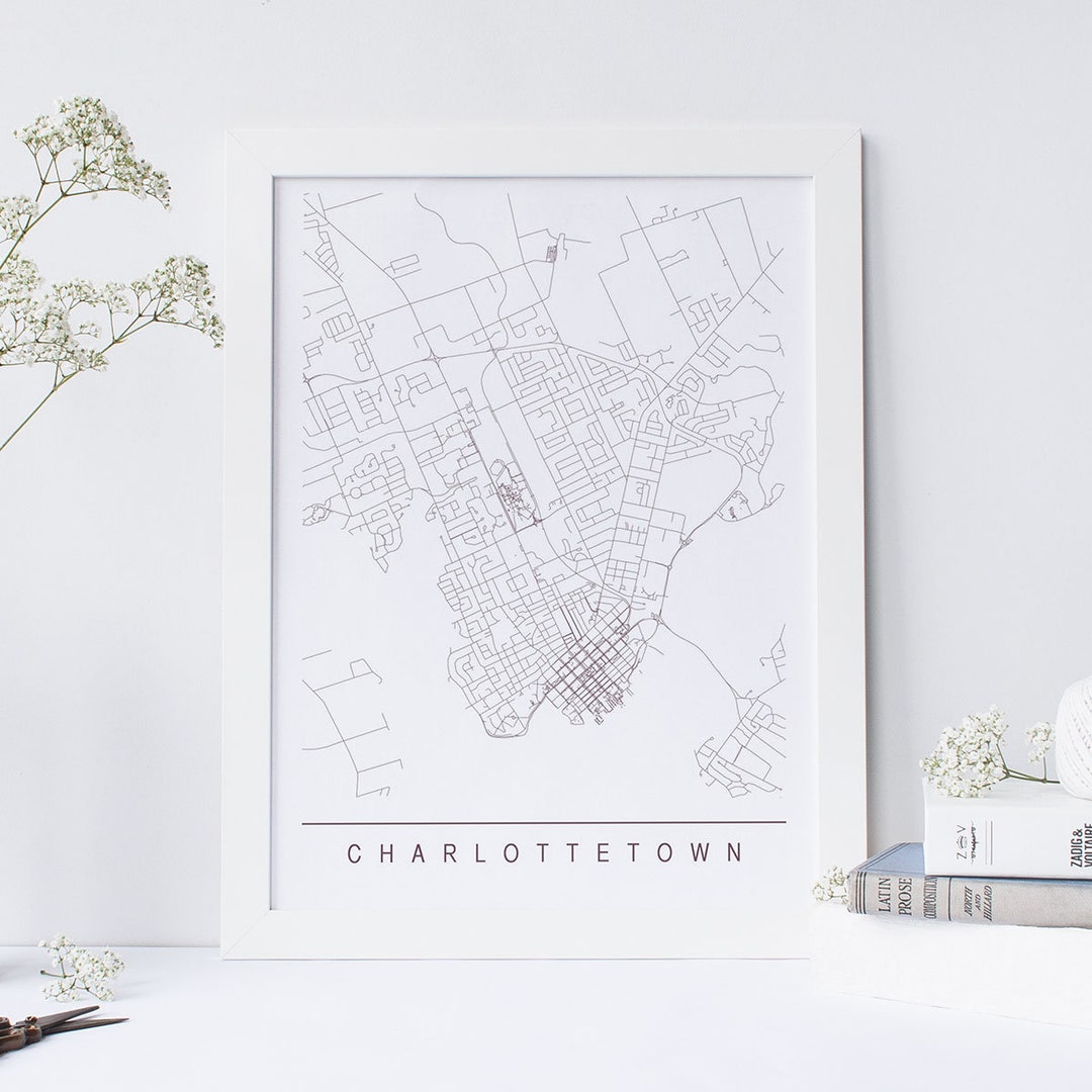 CHARLOTTETOWN MAP High Quality Giclee Print Minimalist - Etsy