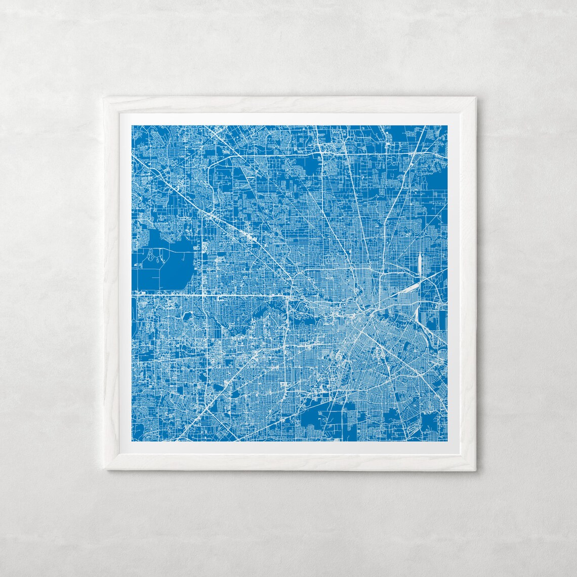 HOUSTON CITY MAP Fine Art Map Poster Modern Texas United | Etsy