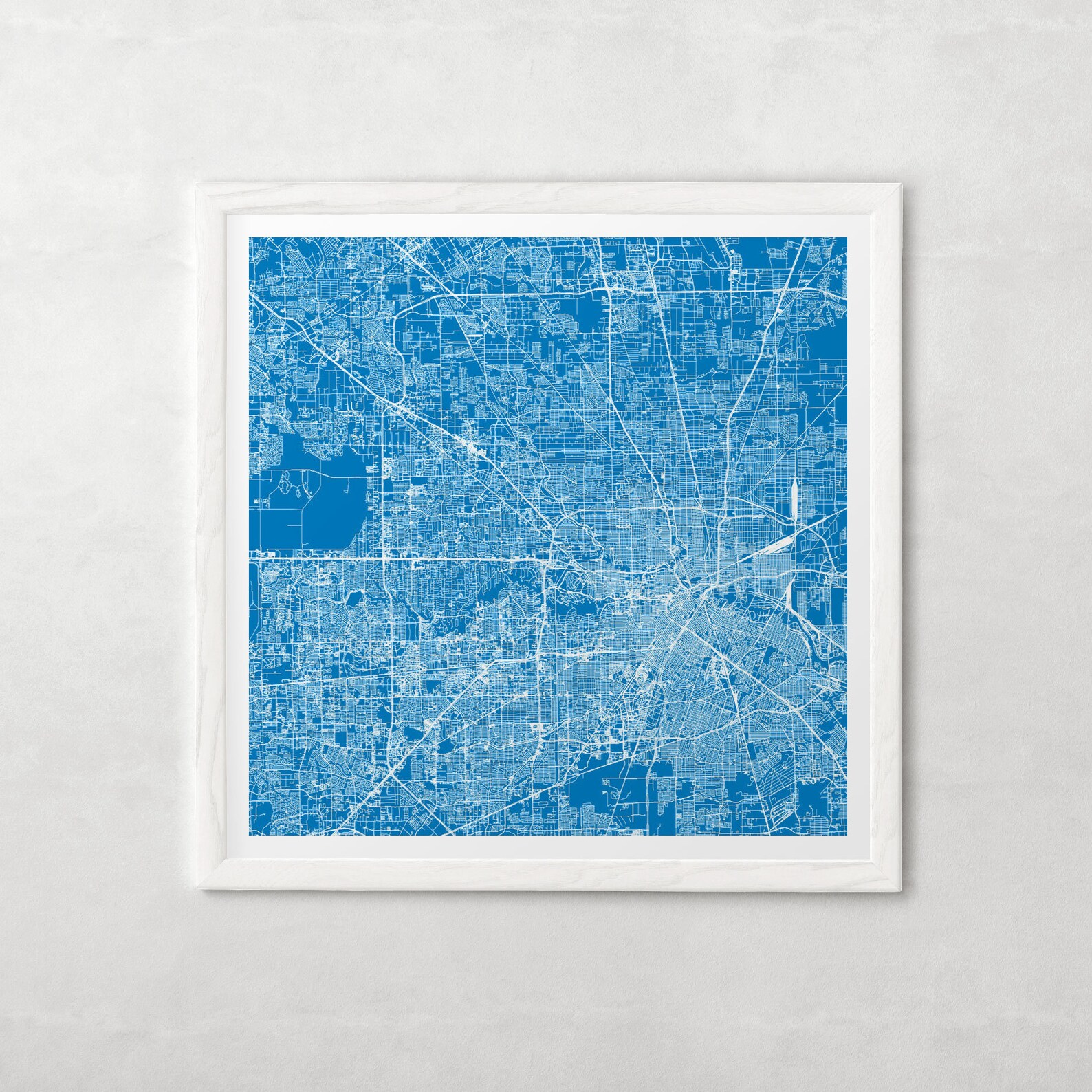 HOUSTON CITY MAP Fine Art Map Poster Modern Texas United | Etsy
