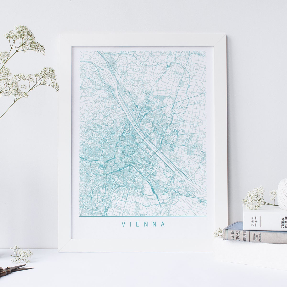 VIENNA MAP Minimalist Vienna Art Print Customizable City | Etsy