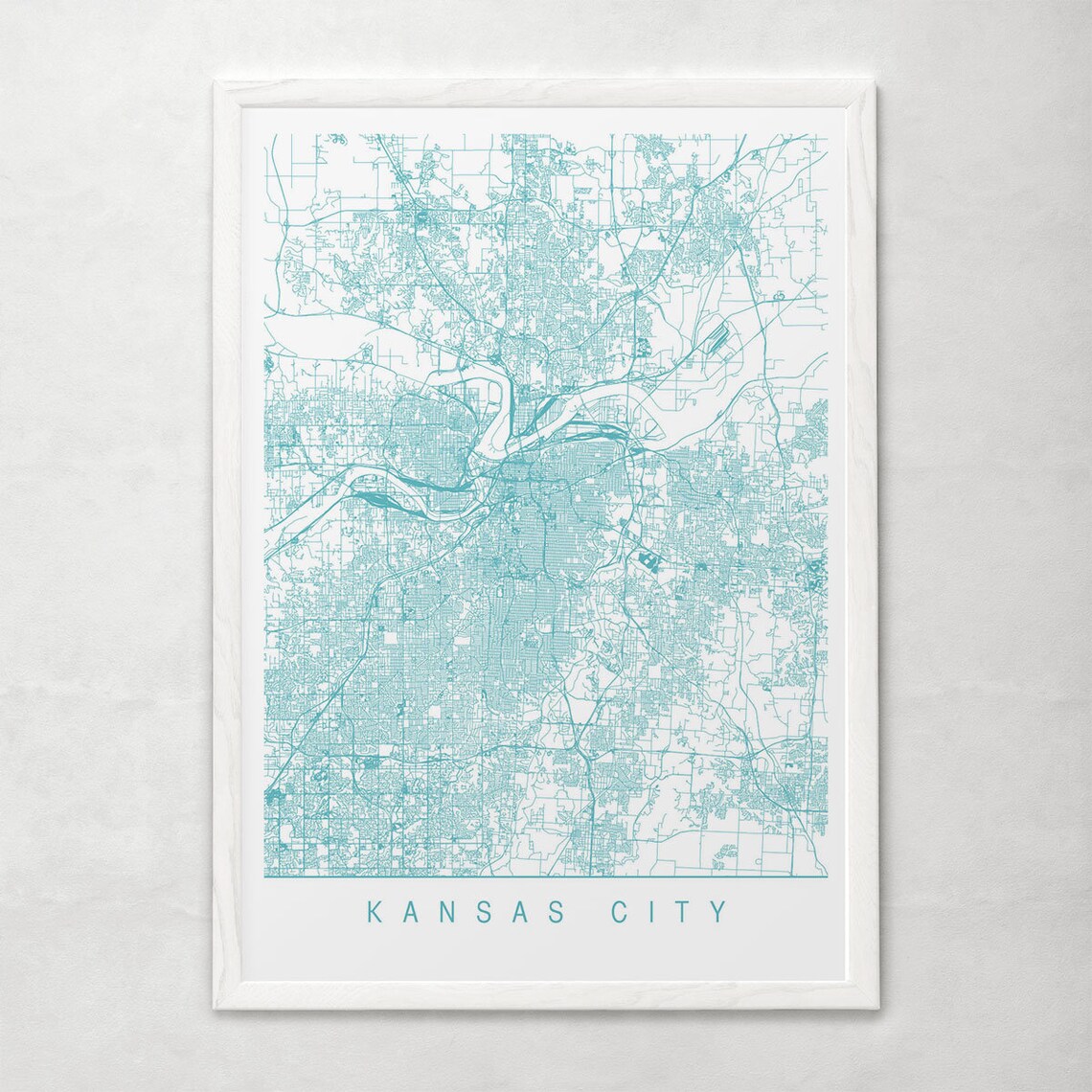 KANSAS CITY MAP High Quality Giclee Print Minimalist Kansas | Etsy