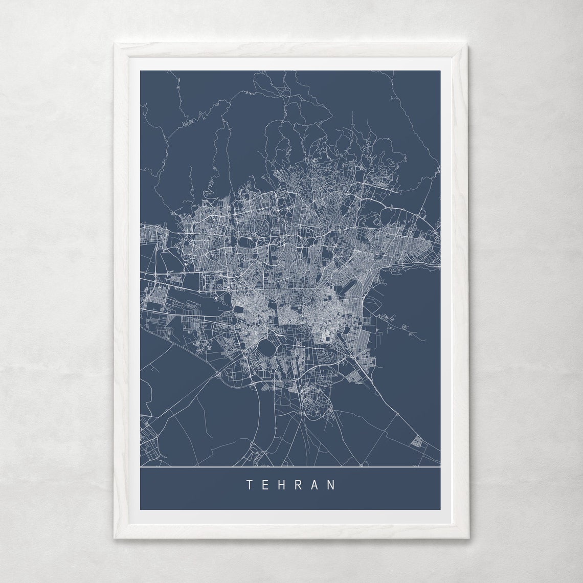 TEHRAN MAP PRINT Map of Tehran Iran Modern City Print Art | Etsy