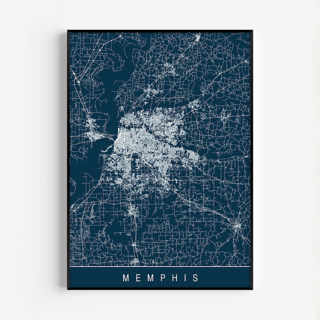 MEMPHIS MAP Art Modern City Print Art Customizable Memphis - Etsy