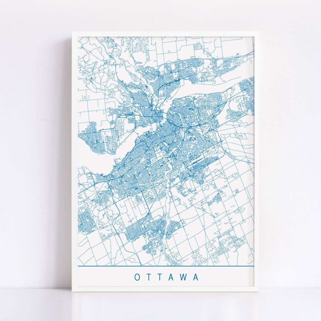 OTTAWA MAP - High Quality Giclee Print, Minimalist Ottawa Art Print ...
