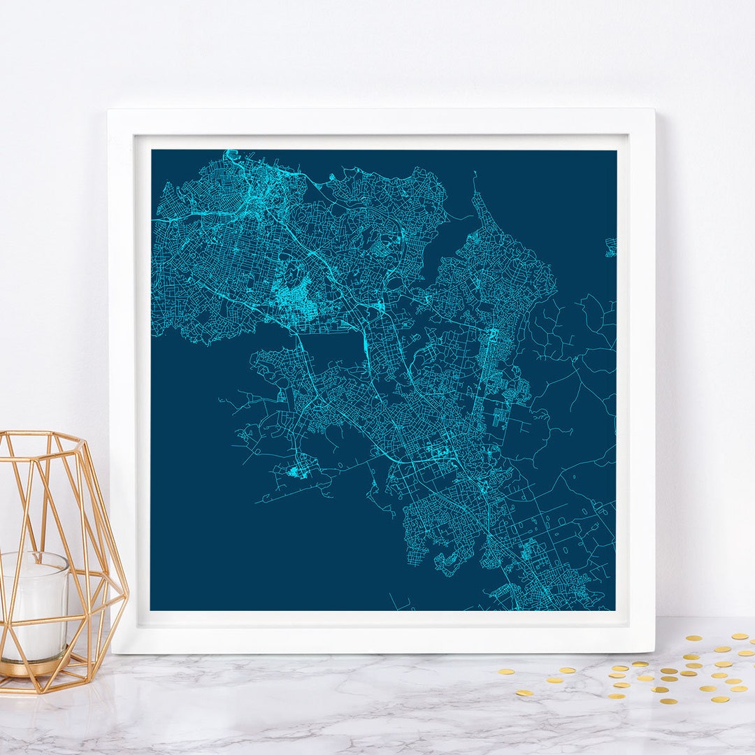 AUCKLAND MAP POSTER color Variations Auckland N.z.map New - Etsy