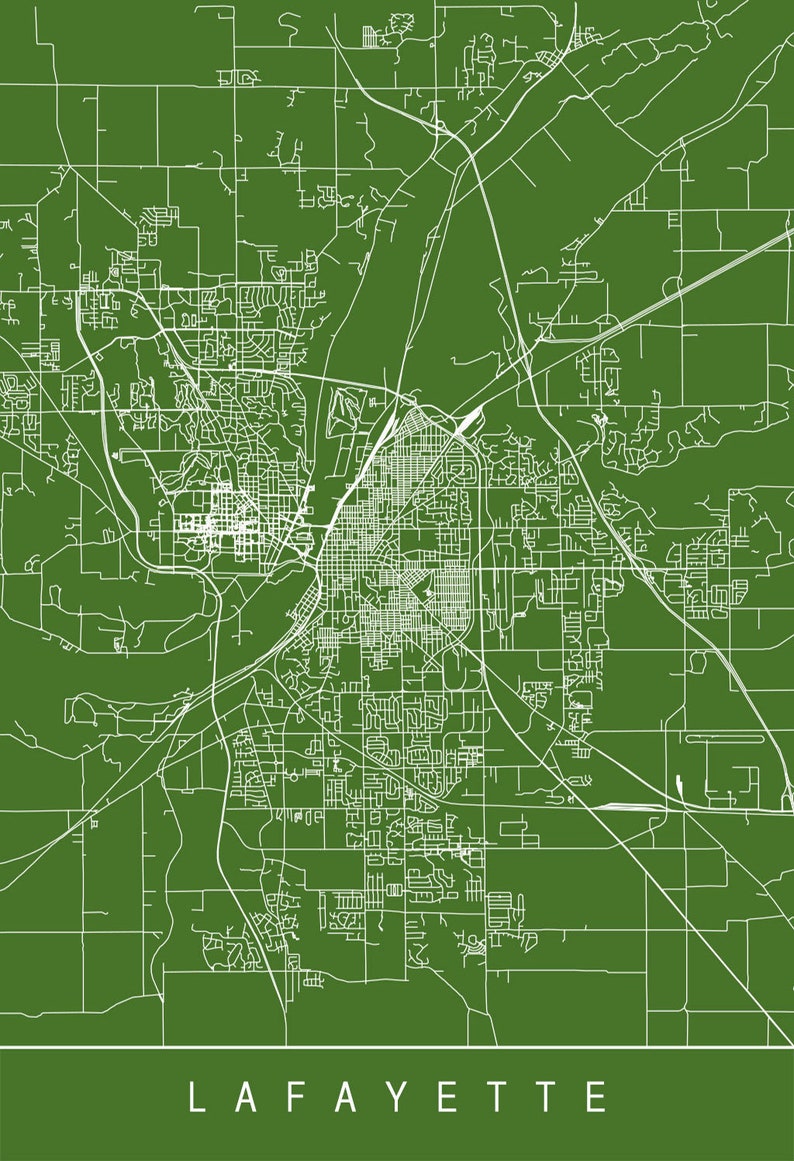 LAFAYETTE MAP PRINT Custom Line Art City Map Lafayette - Etsy