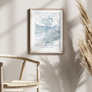 READING MAP - Minimalist Reading PA Art Print, Customizable City Map ...