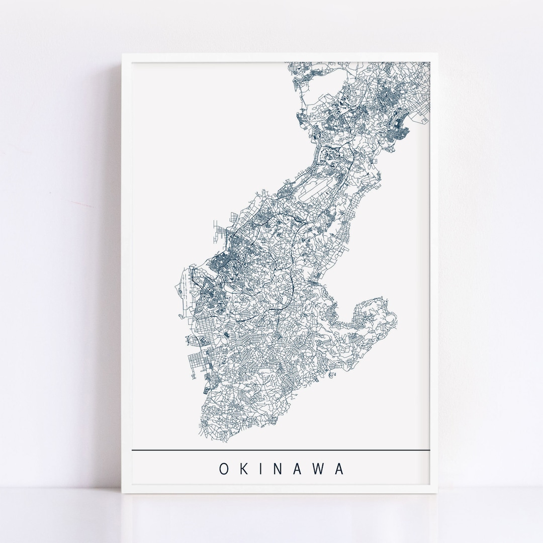 OKINAWA MAP - High Quality Giclee Print, Minimalist Okinawa Art Print ...