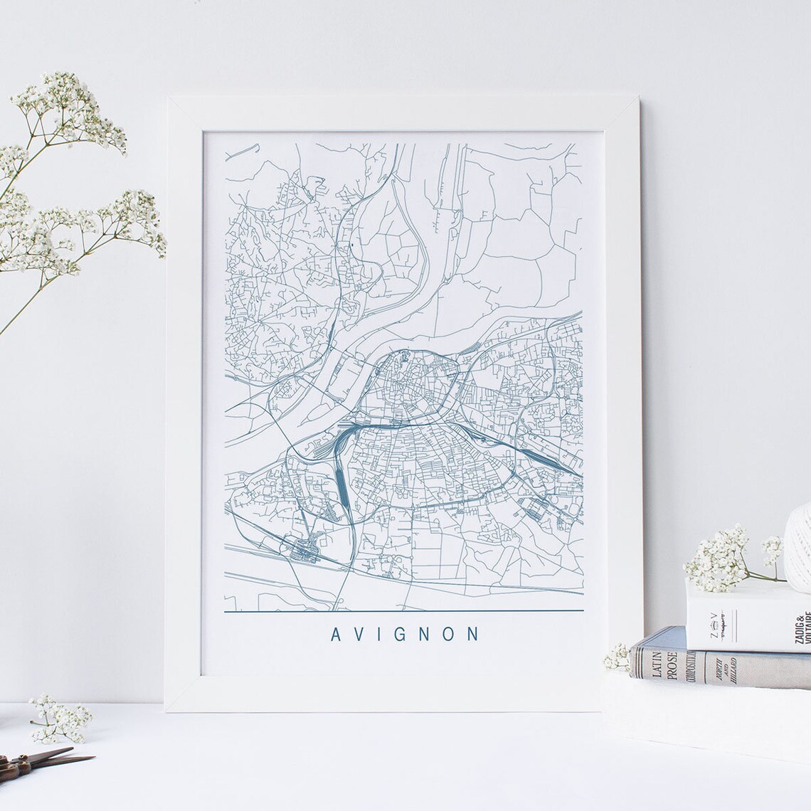 AVIGNON MAP High Quality Giclee Print Minimalist Avignon - Etsy