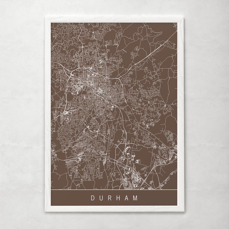 DURHAM CITY MAP Line Art City Map Road Map of Durham | Etsy