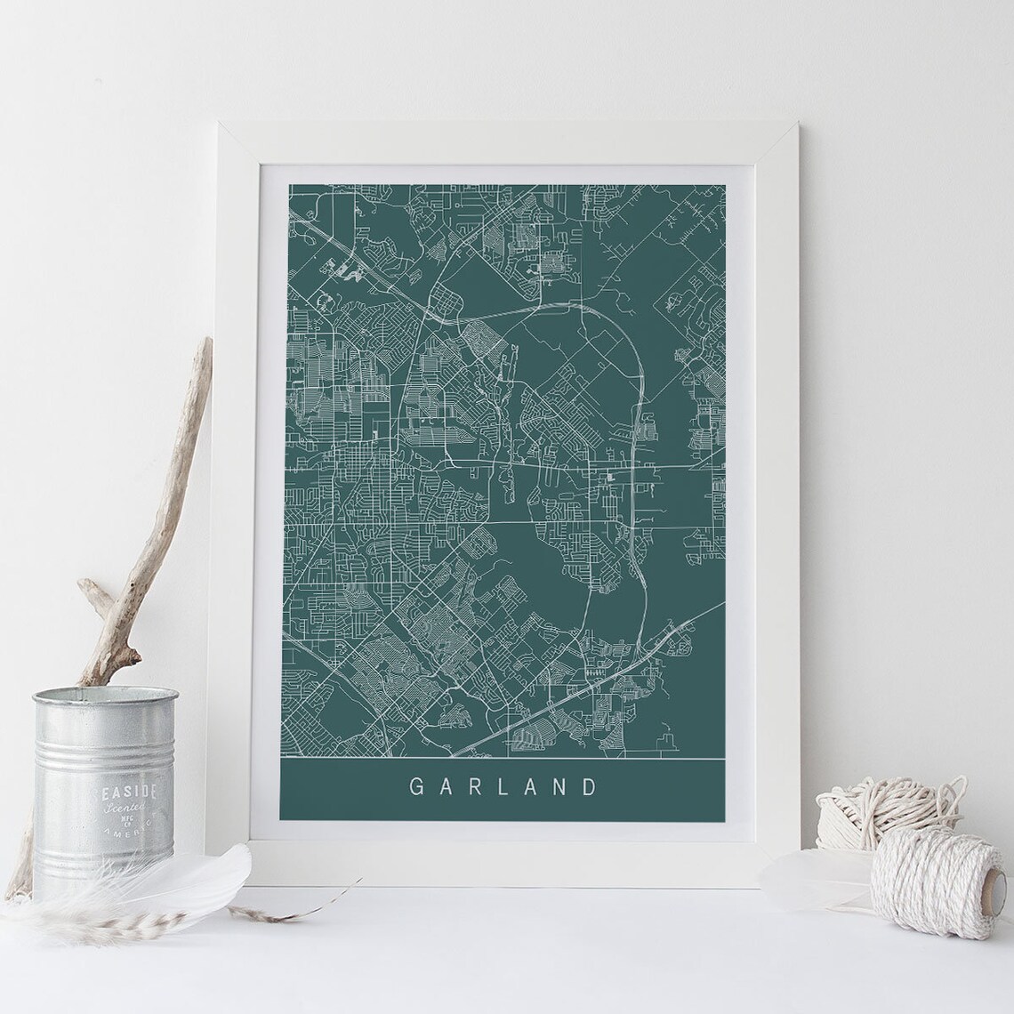 GARLAND CITY MAP Line Art City Map Road Map of Garland - Etsy