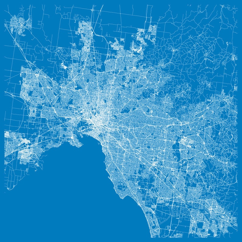 MELBOURNE MAP PRINT Modern Australia Map Poster Minimalist | Etsy