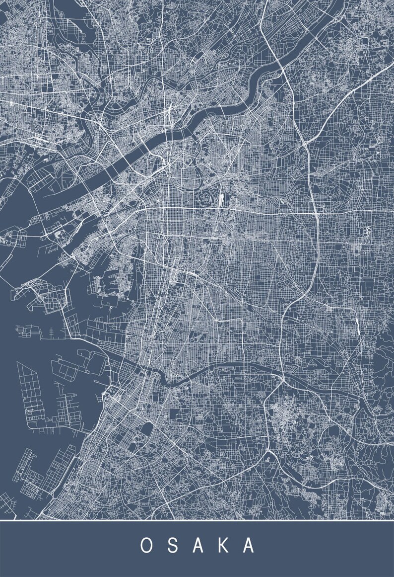 OSAKA MAP ART Poster Modern City Print Art Customizable - Etsy Canada