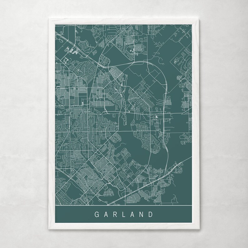 GARLAND CITY MAP Line Art City Map Road Map of Garland | Etsy