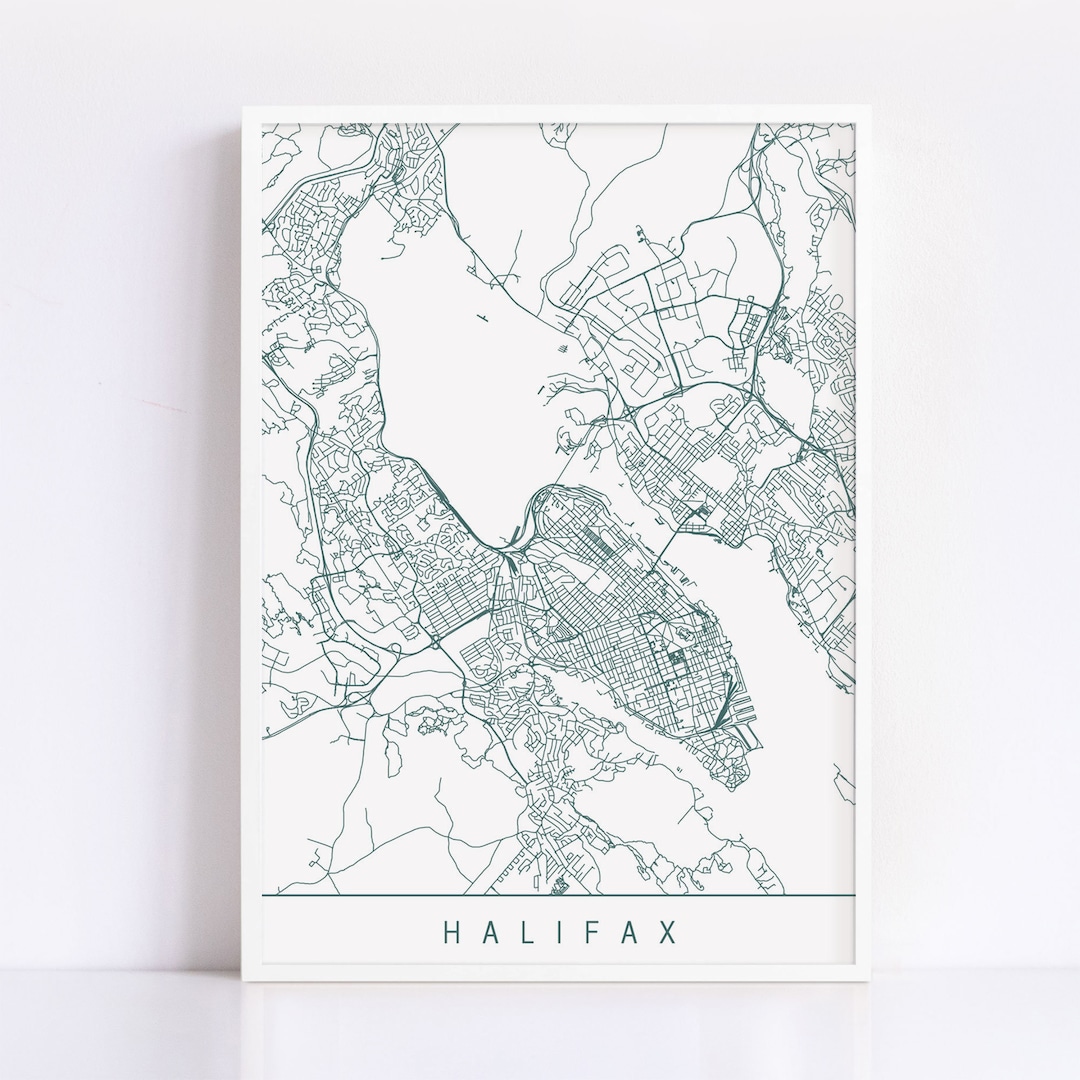 HALIFAX MAP - High Quality Giclee Print, Minimalist Halifax Art Print ...