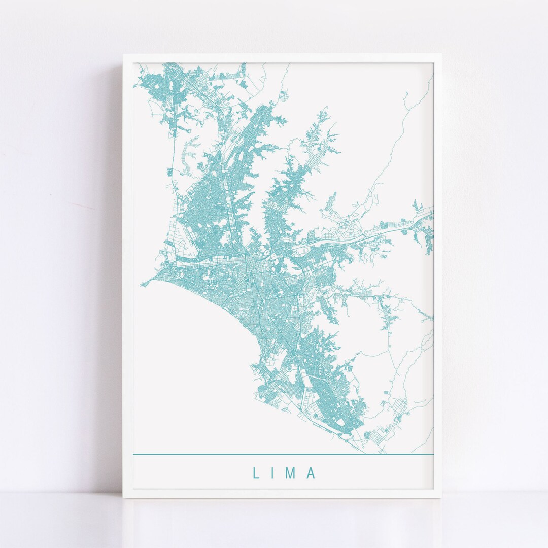 LIMA MAP - High Quality Giclee Print, Minimalist Lima Art Print ...
