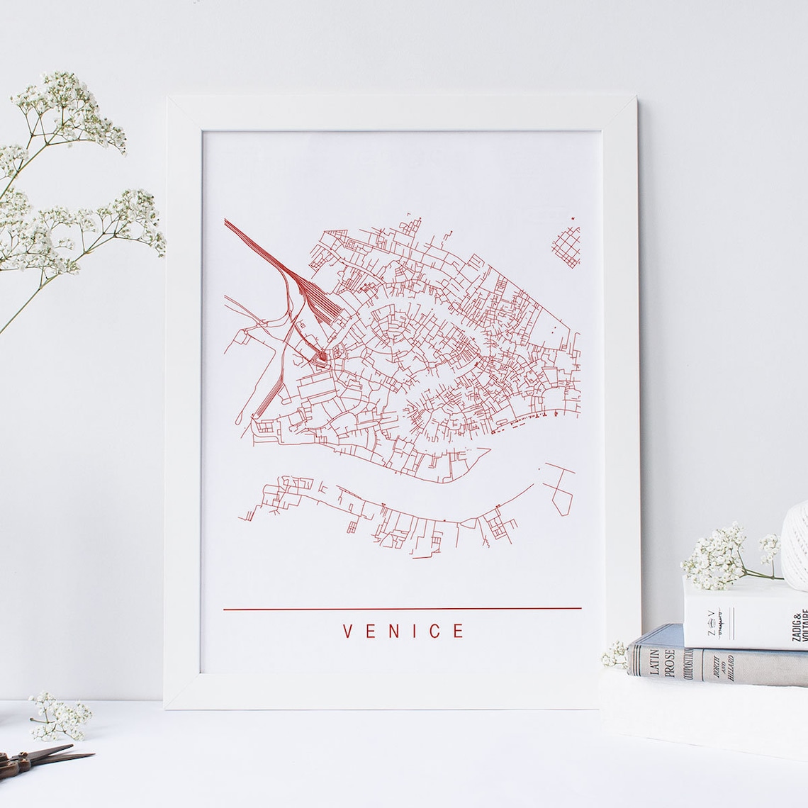 VENICE MAP Minimalist Venice Art Print Customizable City - Etsy Canada