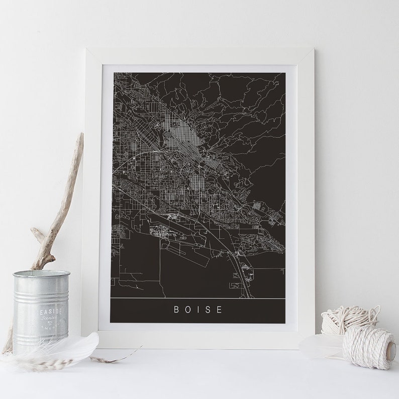MAP OF BOISE Line Art City Map Road Map of Boise Idaho - Etsy