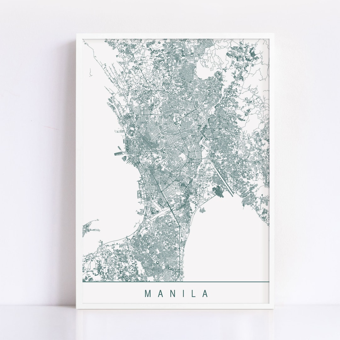 MANILA MAP - High Quality Giclee Print, Minimalist Manila Art Print ...