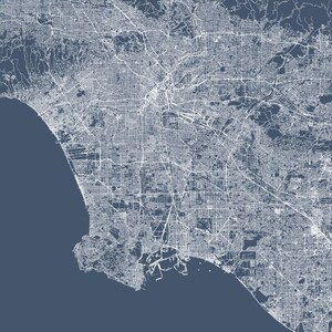 LA MAP PRINT Line Art City Map Los Angeles California Map - Etsy