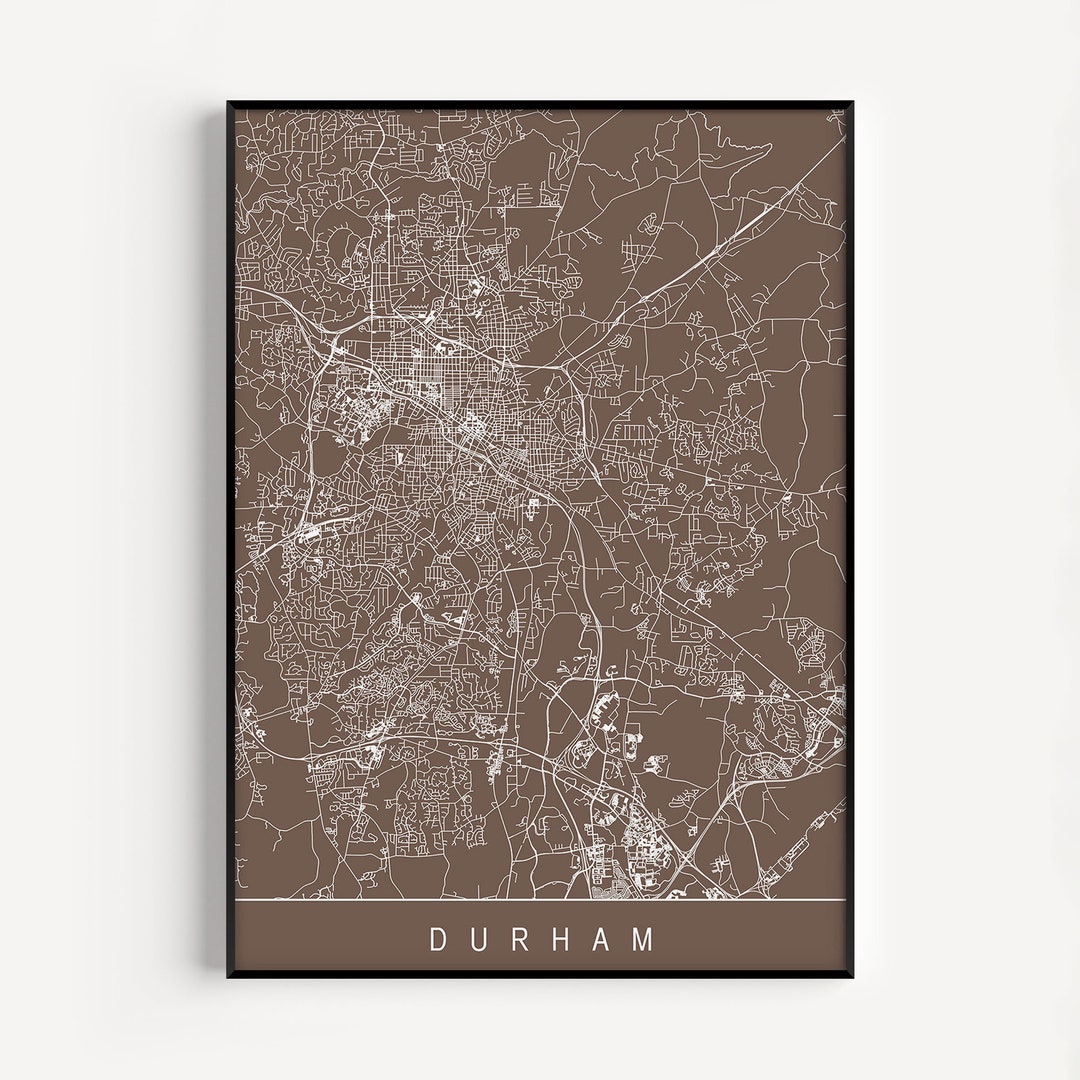 DURHAM CITY MAP Line Art City Map Road Map of Durham, North Carolina ...