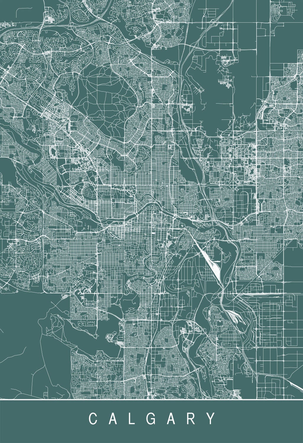 CALGARY CITY MAP Art Print Line Art City Map Calgary - Etsy Canada