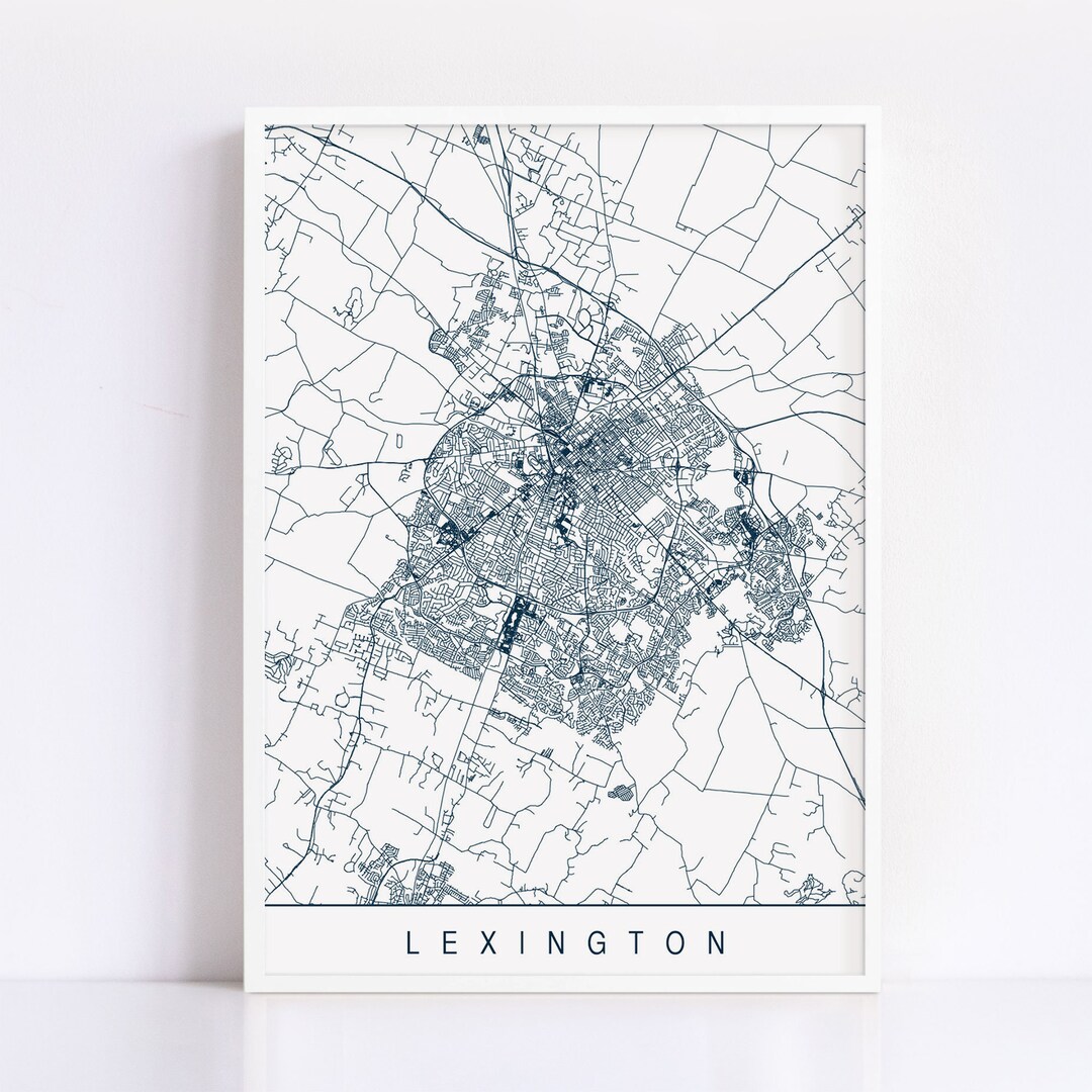 LEXINGTON MAP - High Quality Giclee Print, Minimalist Lexington Art ...