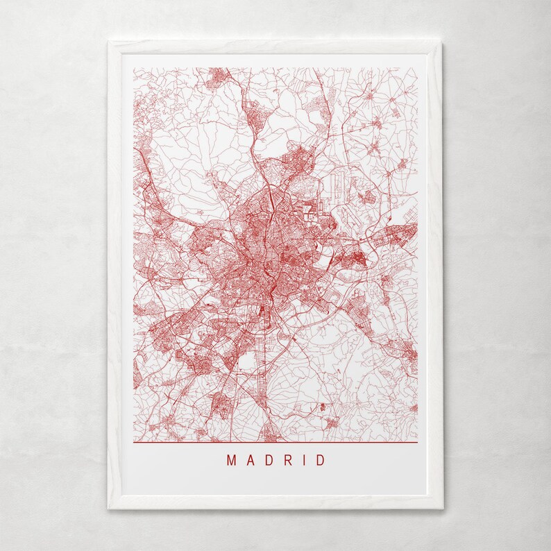 MADRID MAP High Quality Giclee Print Minimalist Madrid Art | Etsy