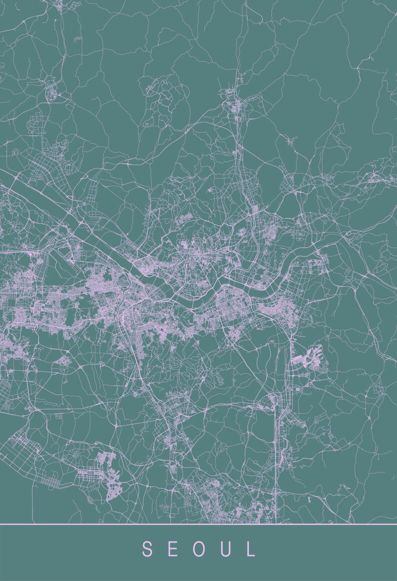SEOUL MAP Seoul Art Print Minimalist City Map High Quality | Etsy