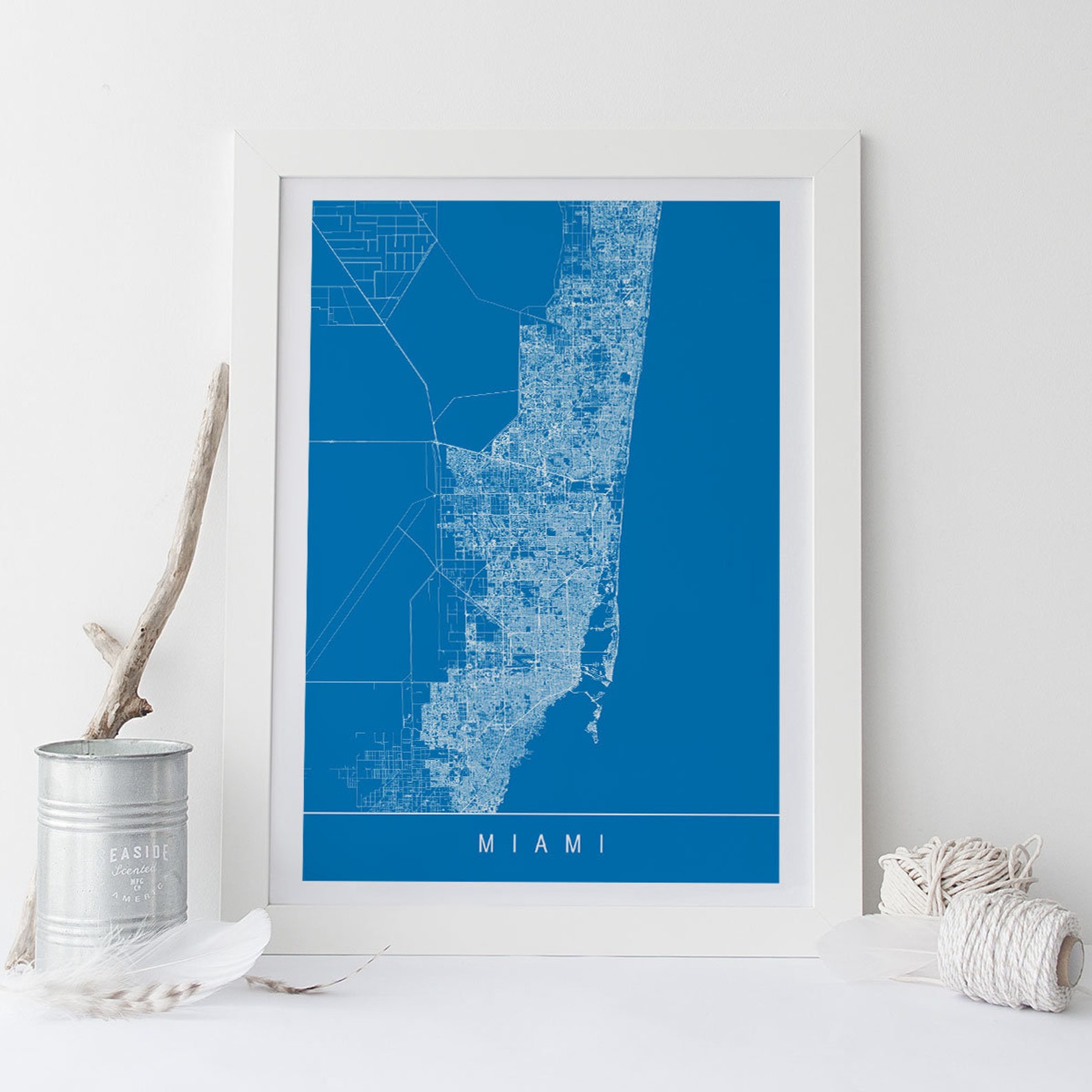 MIAMI MAP ART Florida City Map Modern City Print Art - Etsy