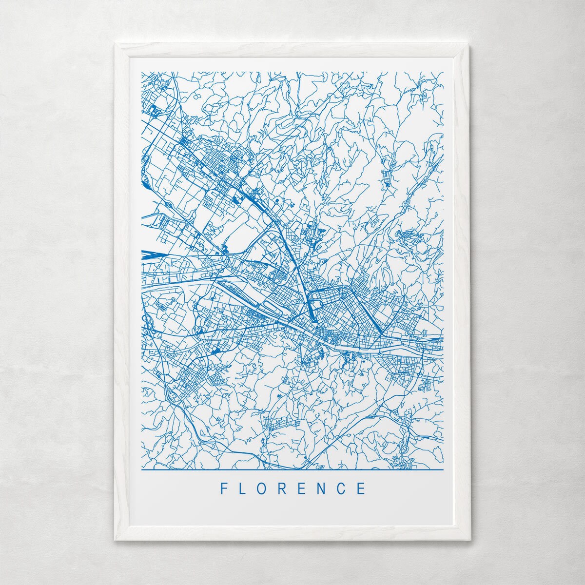 FLORENCE MAP High Quality Giclee Print Minimalist Firenze | Etsy