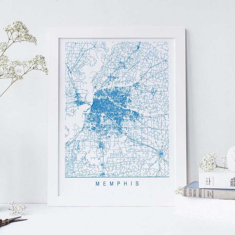 MEMPHIS MAP High Quality Giclee Print Minimalist Memphis - Etsy