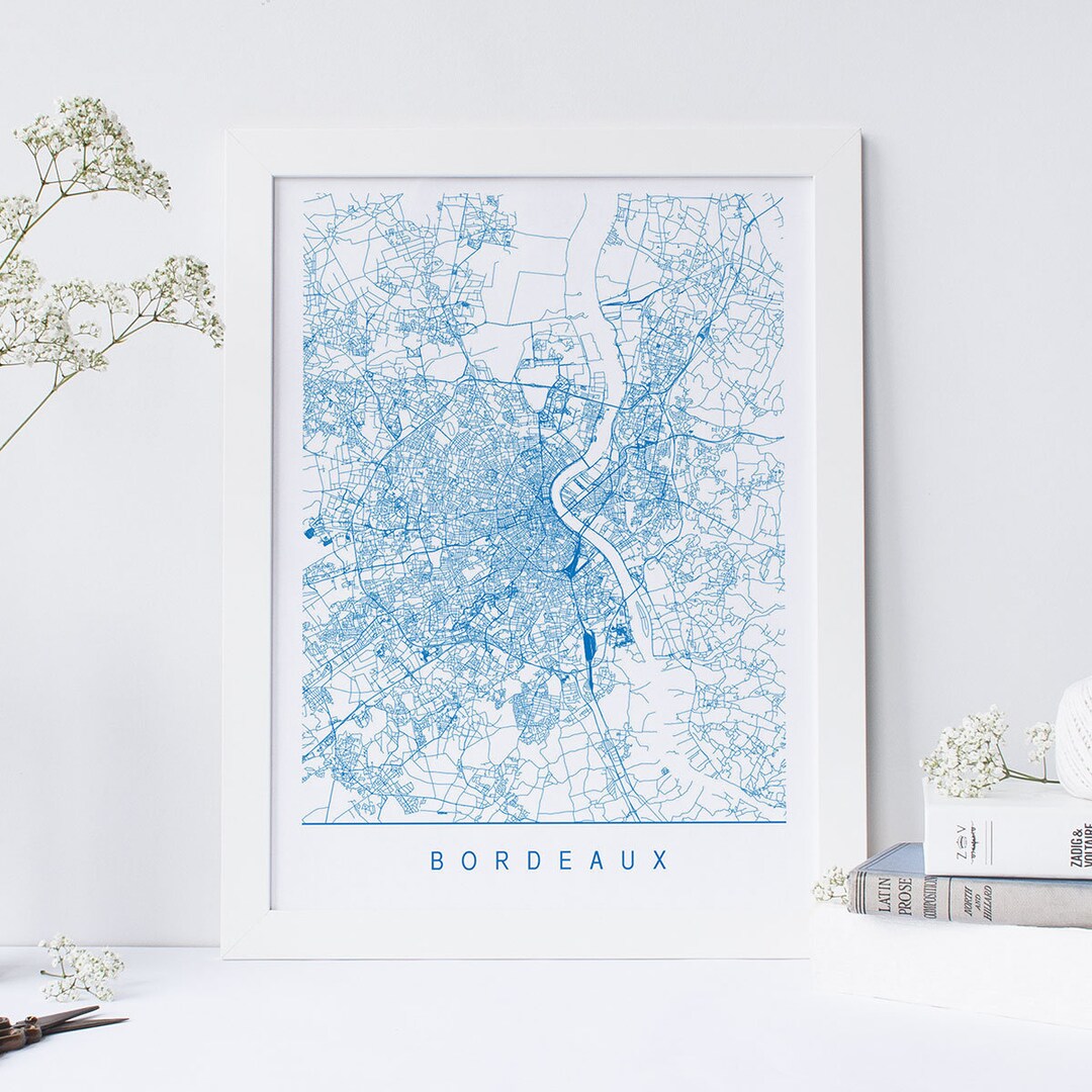 BORDEAUX MAP High Quality Giclee Print Minimalist Bordeaux - Etsy