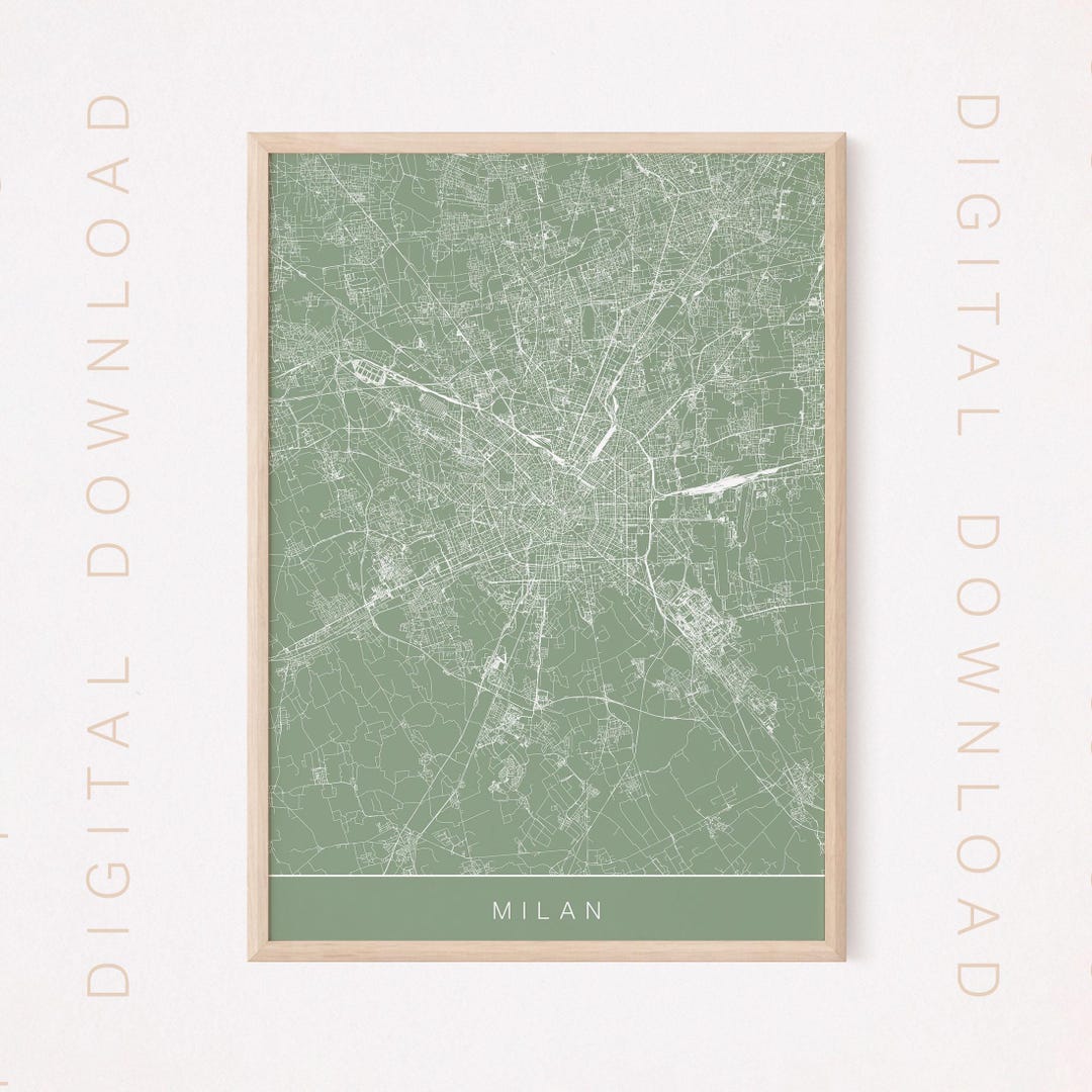 MILAN MAP POSTER , Digital Download, Italy City Map Art, Modern City ...