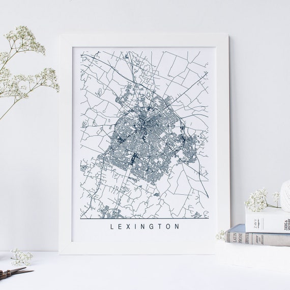 LEXINGTON MAP High Quality Giclee Print Minimalist | Etsy