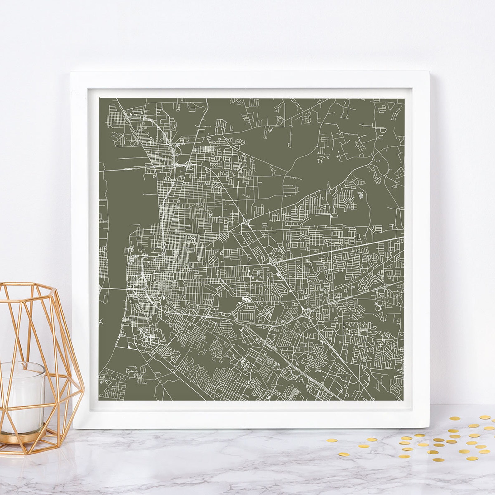 BATON ROUGE city MAP Minimalist Wall Art Modern Design City | Etsy
