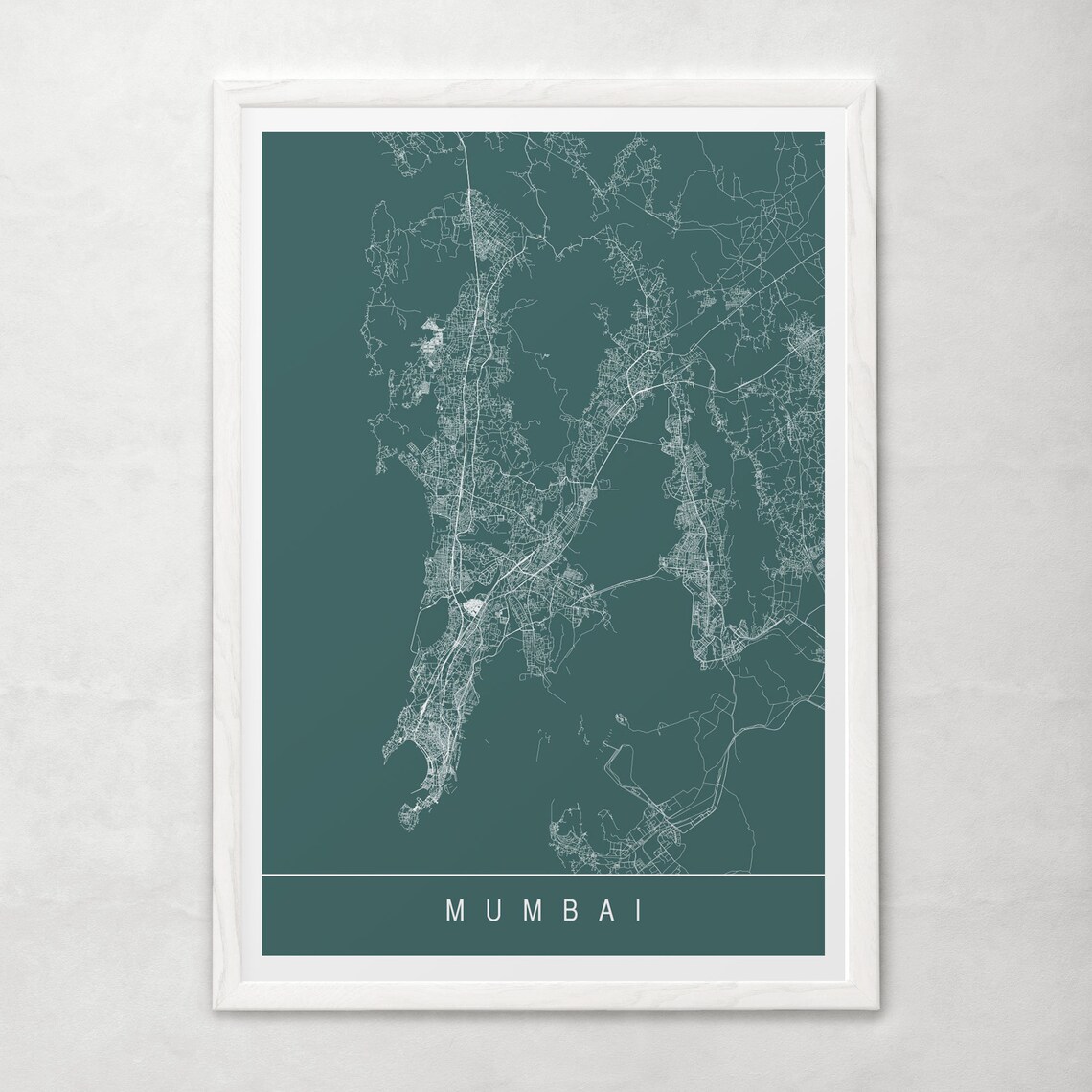 MUMBAI MAP POSTER Modern City Print Art Customizable | Etsy