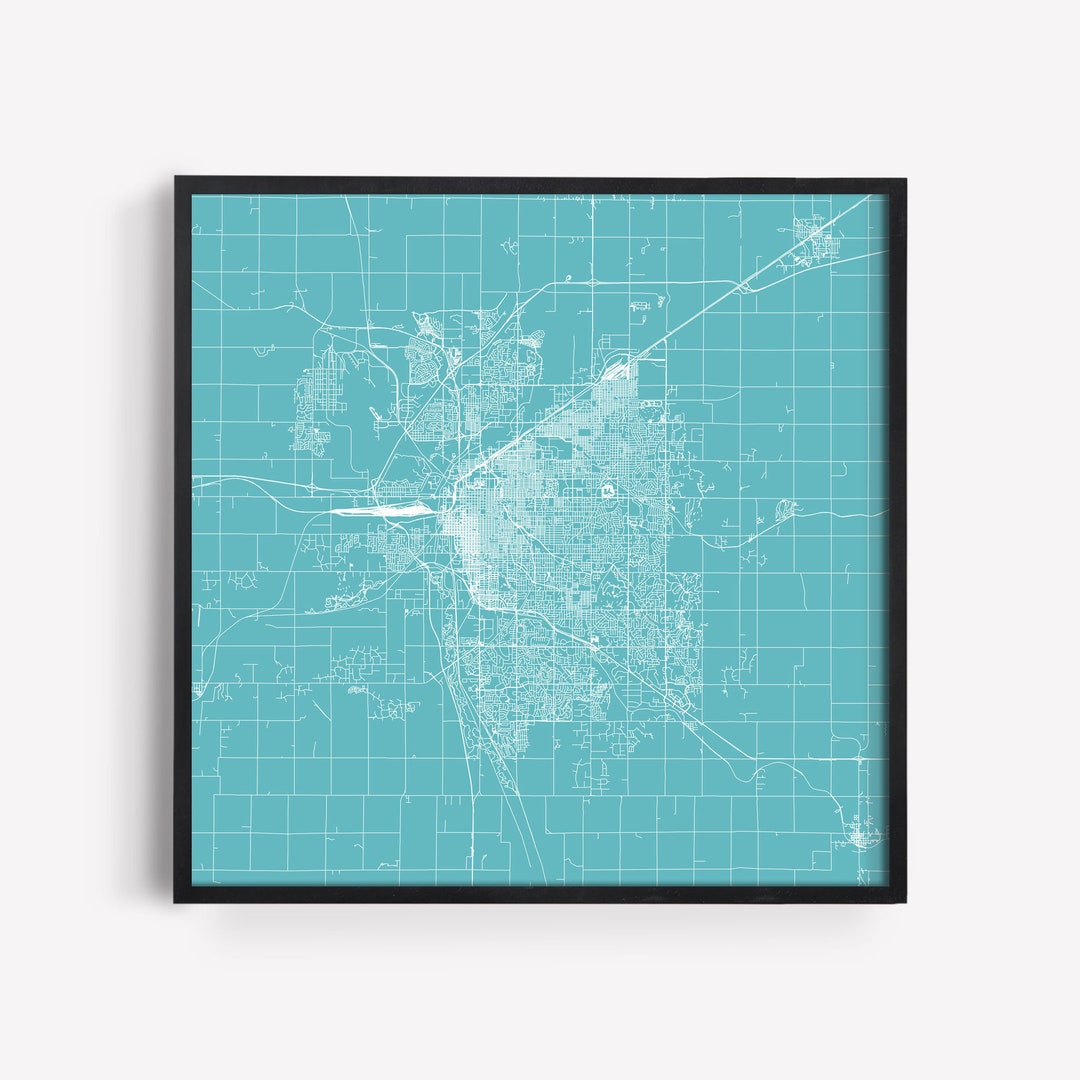 LINCOLN CITY MAP Fine Art Map Poster - Modern Nebraska United States ...
