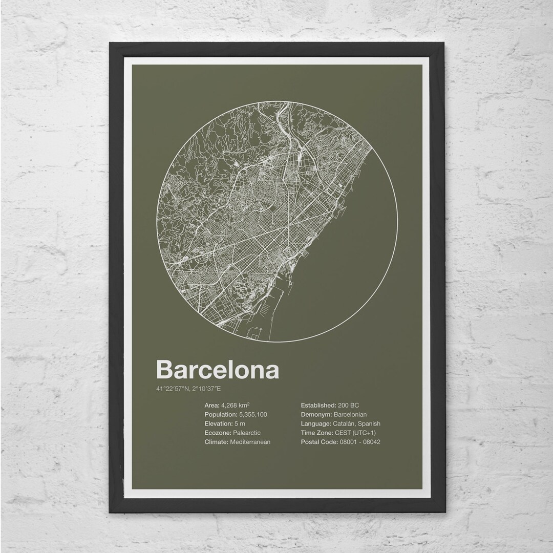 BARCELONA INFO MAP - Barcelona, Spain - Minimalist Map of Barcelona ...