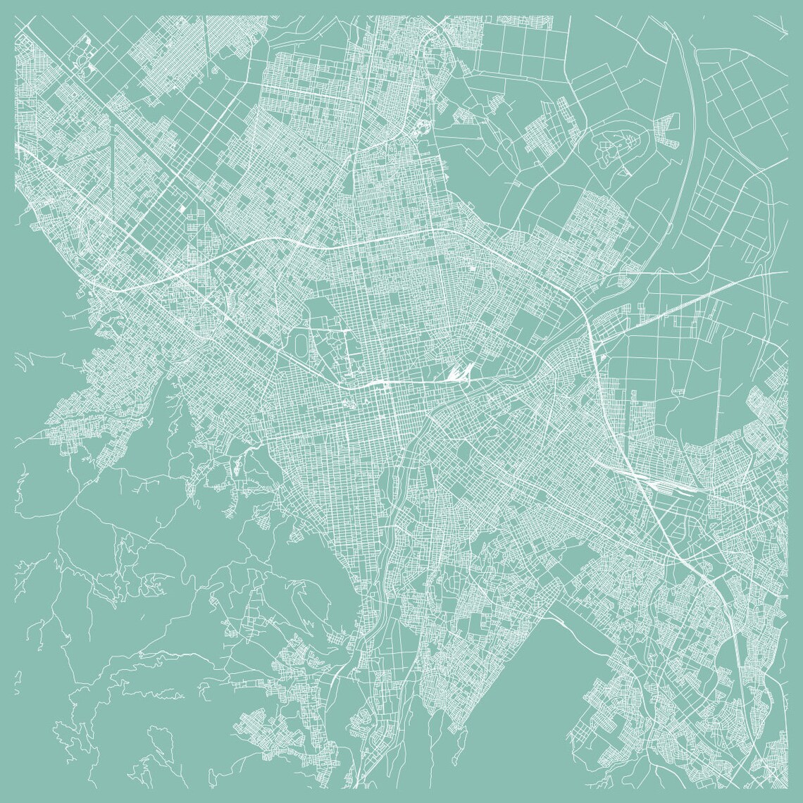 SAPPORO CITY MAP Fine Art Map Poster Modern Japan Japanese - Etsy