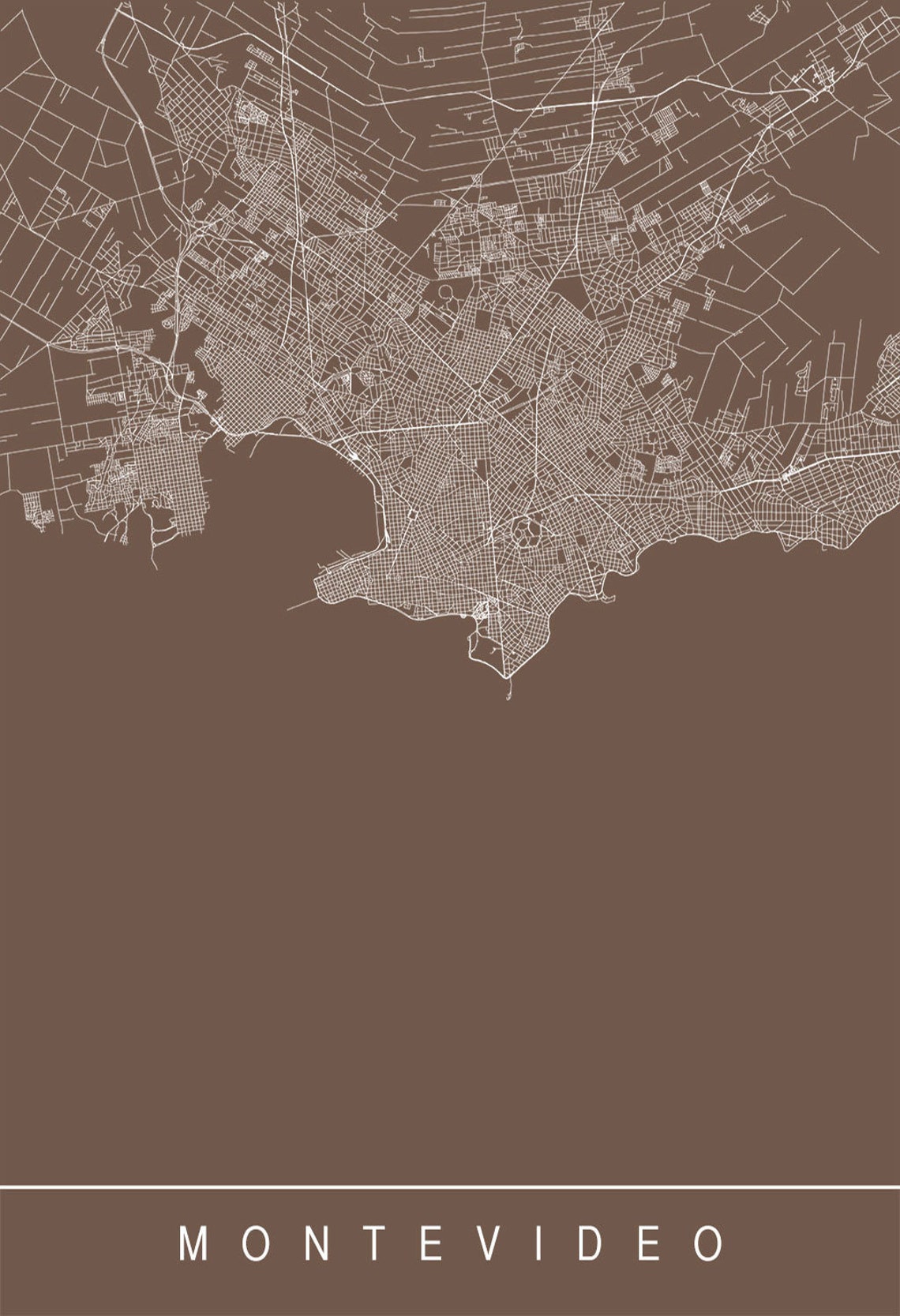 MONTEVIDEO MAP ART Uruguay City Map Modern City Print Art - Etsy