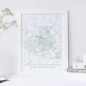 COLCHESTER MAP High Quality Giclee Print Minimalist | Etsy