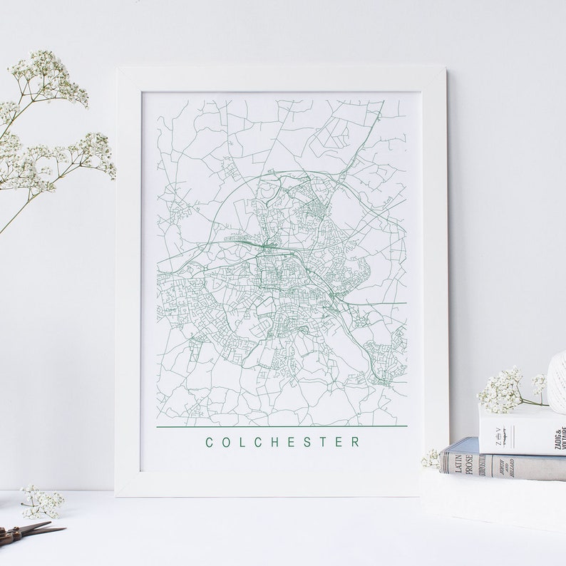 COLCHESTER MAP High Quality Giclee Print Minimalist | Etsy