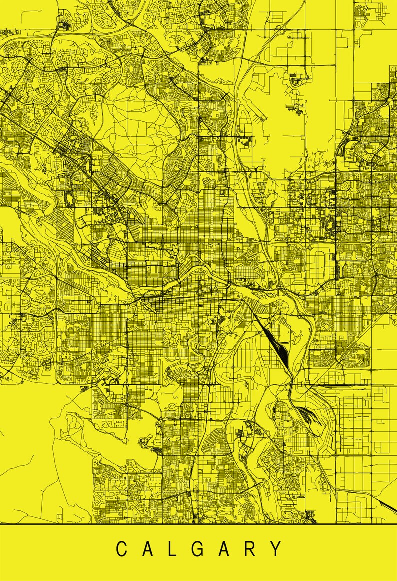 CALGARY MAP Modern Calgary Art Print Minimalist City Map - Etsy