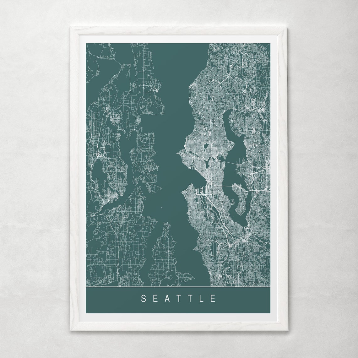 SEATTLE MAP PRINT Modern City Print Art Customizable City | Etsy