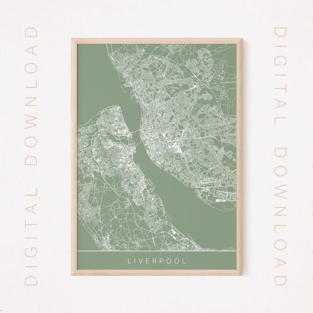 LIVERPOOL MAP ART, Digital Download, Line Art City Map, Liverpool ...