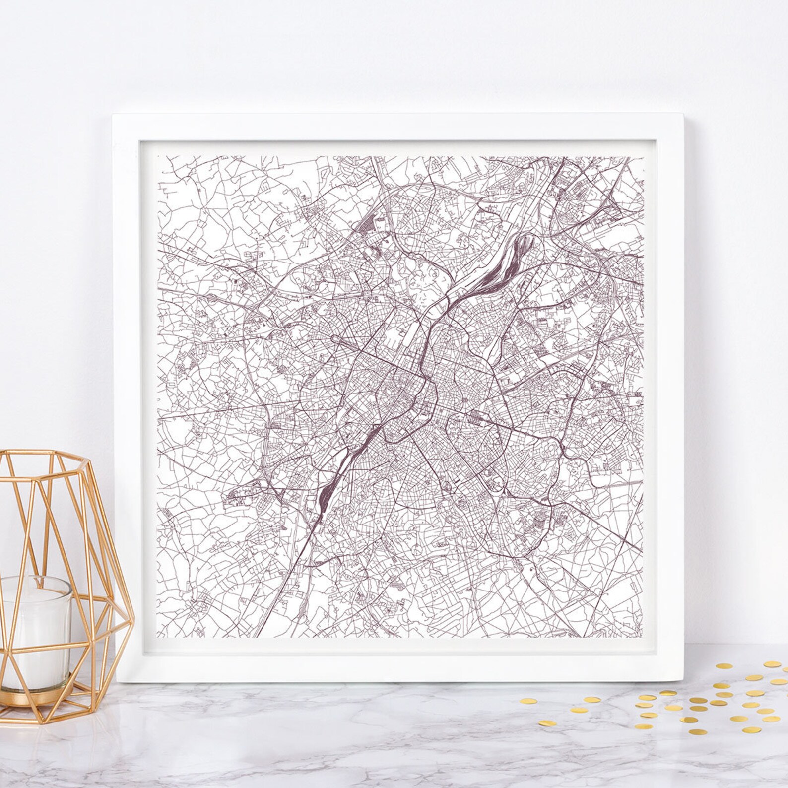 BRUSSELS CITY MAP Fine Art Map Poster Brussels Map Print - Etsy