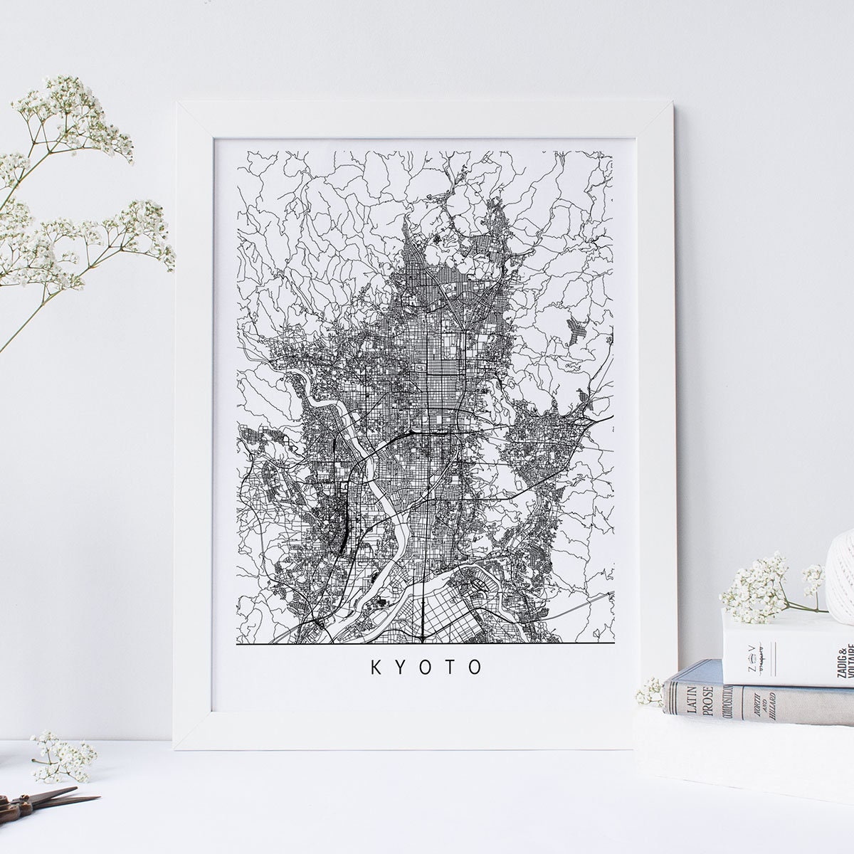 KYOTO MAP High Quality Giclee Print Minimalist Kyoto Art | Etsy