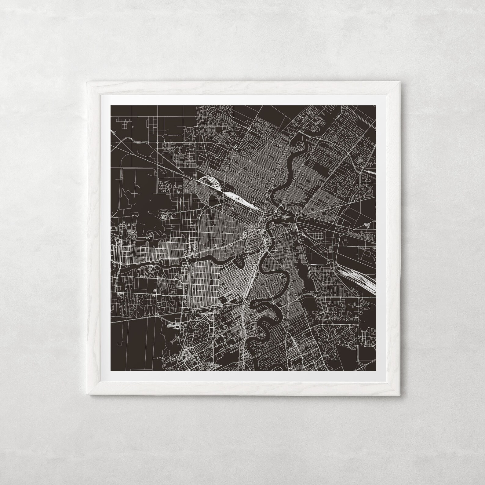 WINNIPEG MAP PRINT - Modern Manitoba Canada Map Poster - Minimalist ...