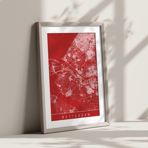 ROTTERDAM MAP PRINT Holland Map Art High Quality Giclee Print ...